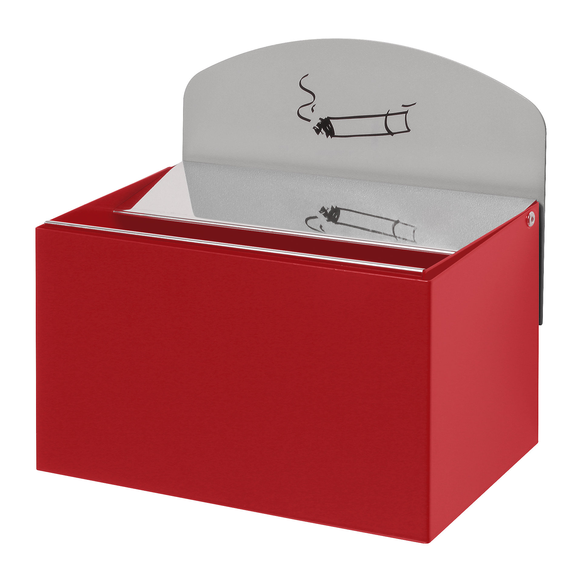 Wall ashtray with sign – VAR: HxWxD 125 x 200 x 125 mm | kaiserkraft