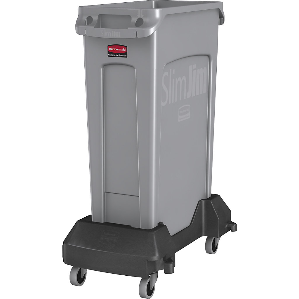 SLIM JIM® waste container set – Rubbermaid: 60 l, with plastic trolley ...