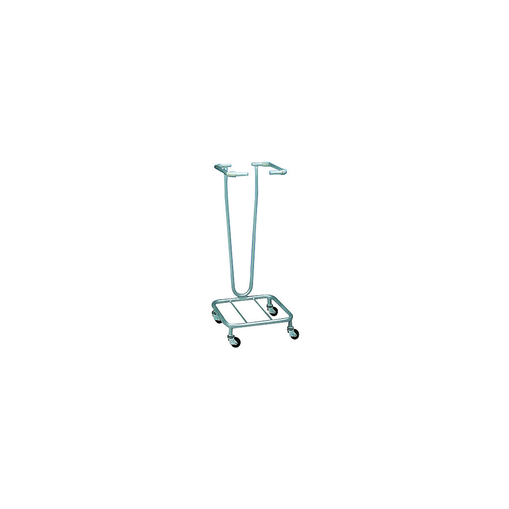 Recyclable waste sack stand without lid: for capacity 1 x 70 l, wheeled ...