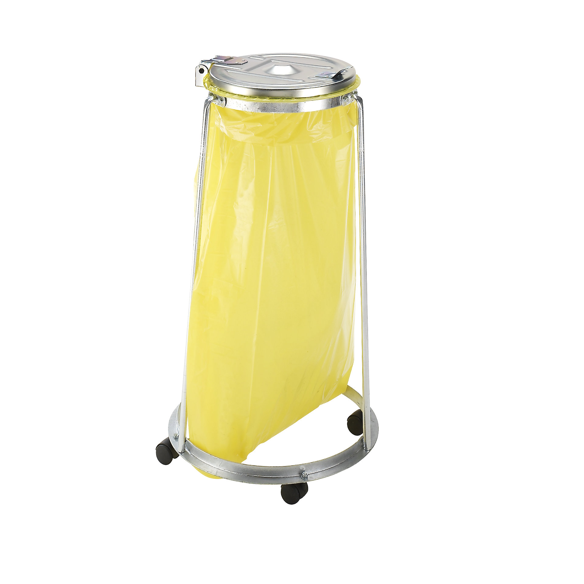 Waste sack stand, 3-leg frame: for 120 l capacity, with castors ...