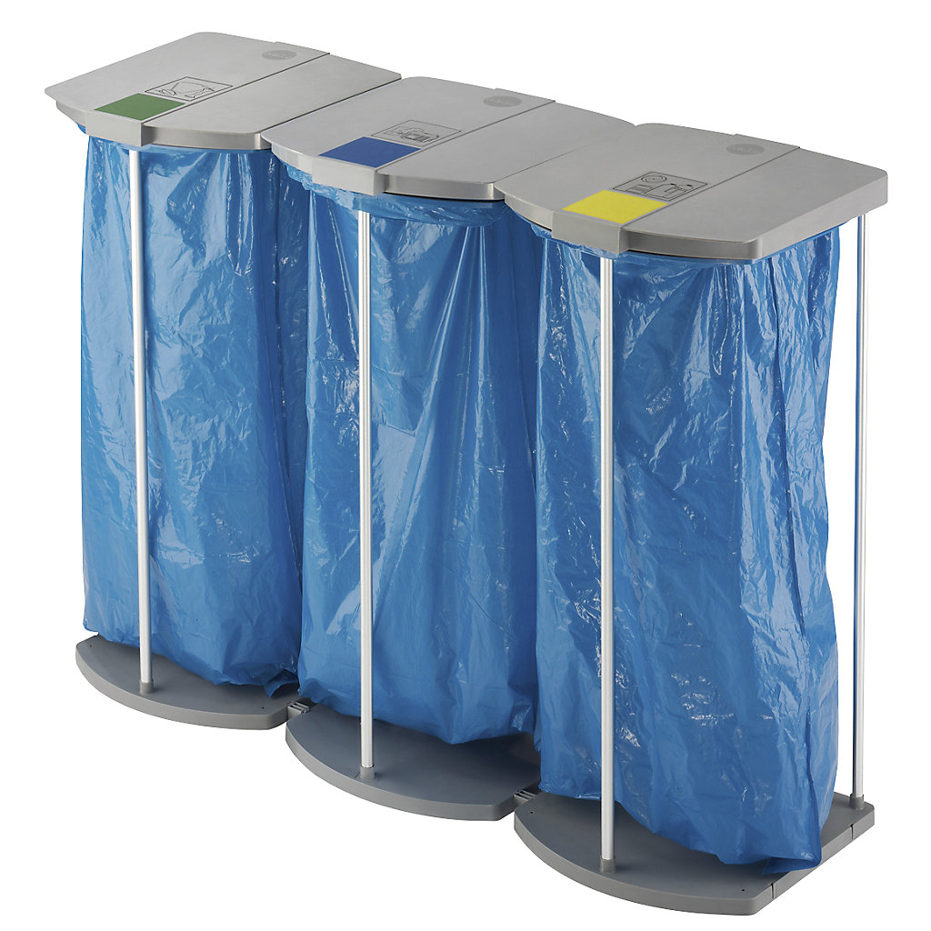 Waste sack stand with 250 blue recycling sacks – Hailo: ProfiLine MSS ...