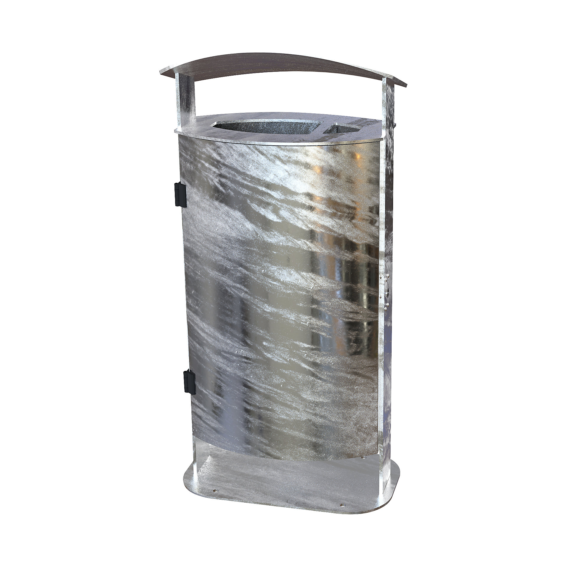 Outdoor waste collector, hot dip galvanised: capacity 70 l, with ...