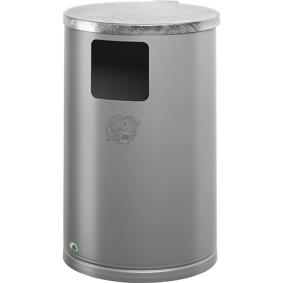 Outdoor waste collector made of sheet steel – VAR: capacity 30 l, HxØ ...