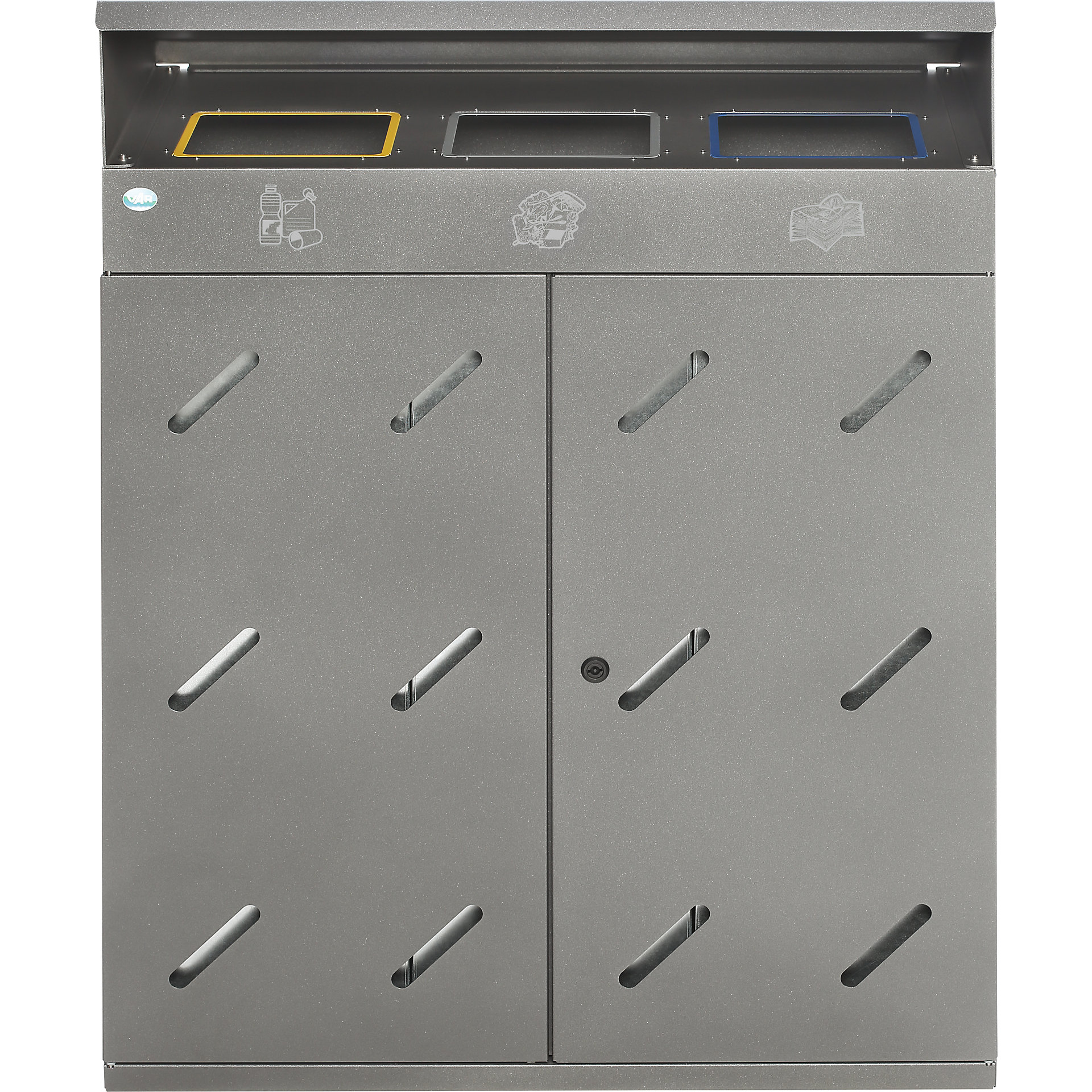 Waste collection station – VAR: 3 deposit holes, capacity 300 l ...