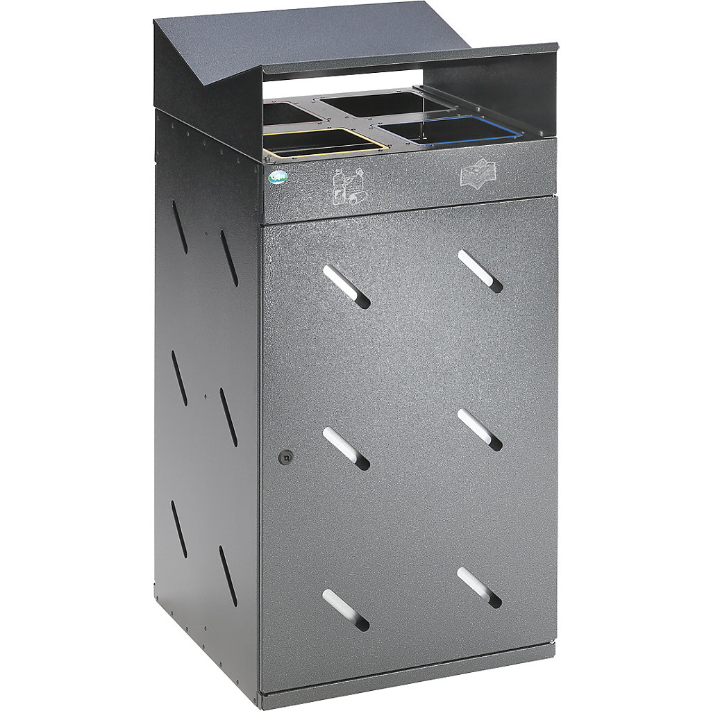 Waste collection station – VAR: 4 deposit holes, capacity 200 l ...