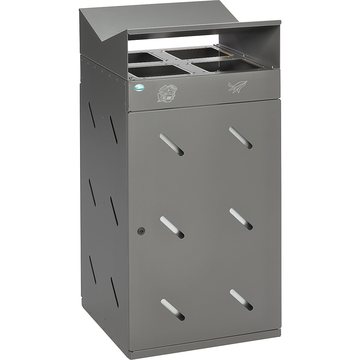 Waste collection station – VAR: 4 deposit holes, capacity 200 l ...