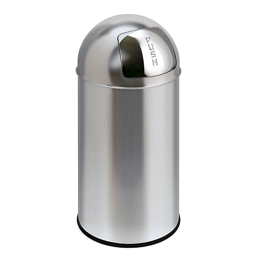 Push waste bin, stainless steel: capacity 40 l, HxØ 740 x 340 mm ...