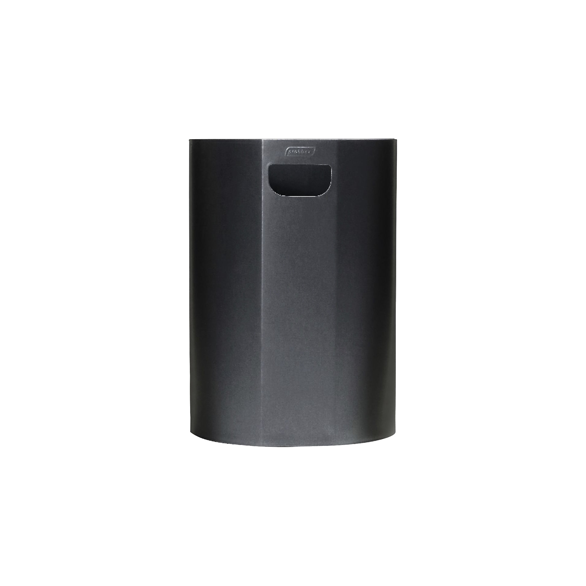 Wall-mounted waste bin, semi-circular – Probbax: steel, grey | kaiserkraft