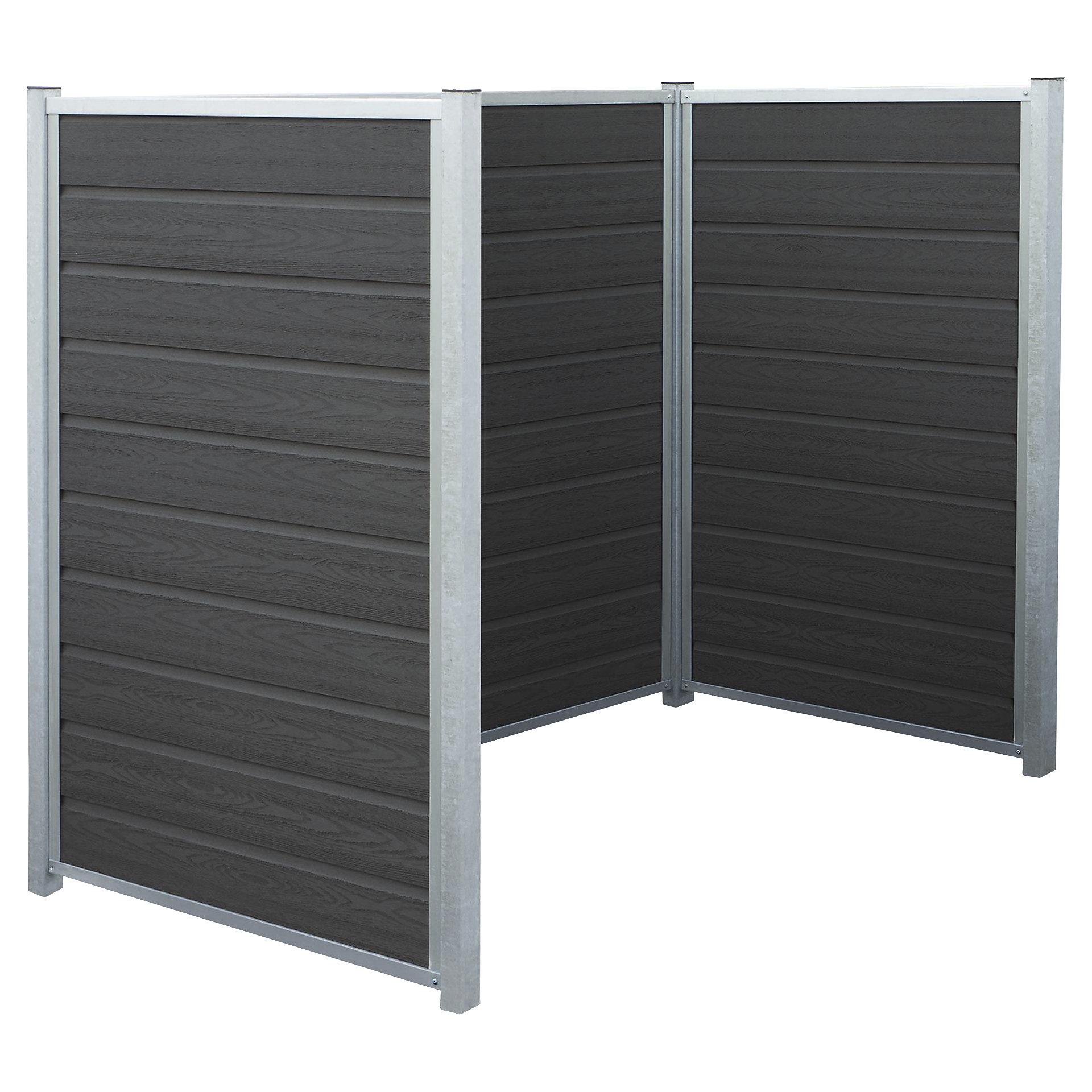 Waste bin enclosure Artura: with WPC planks and steel posts | kaiserkraft