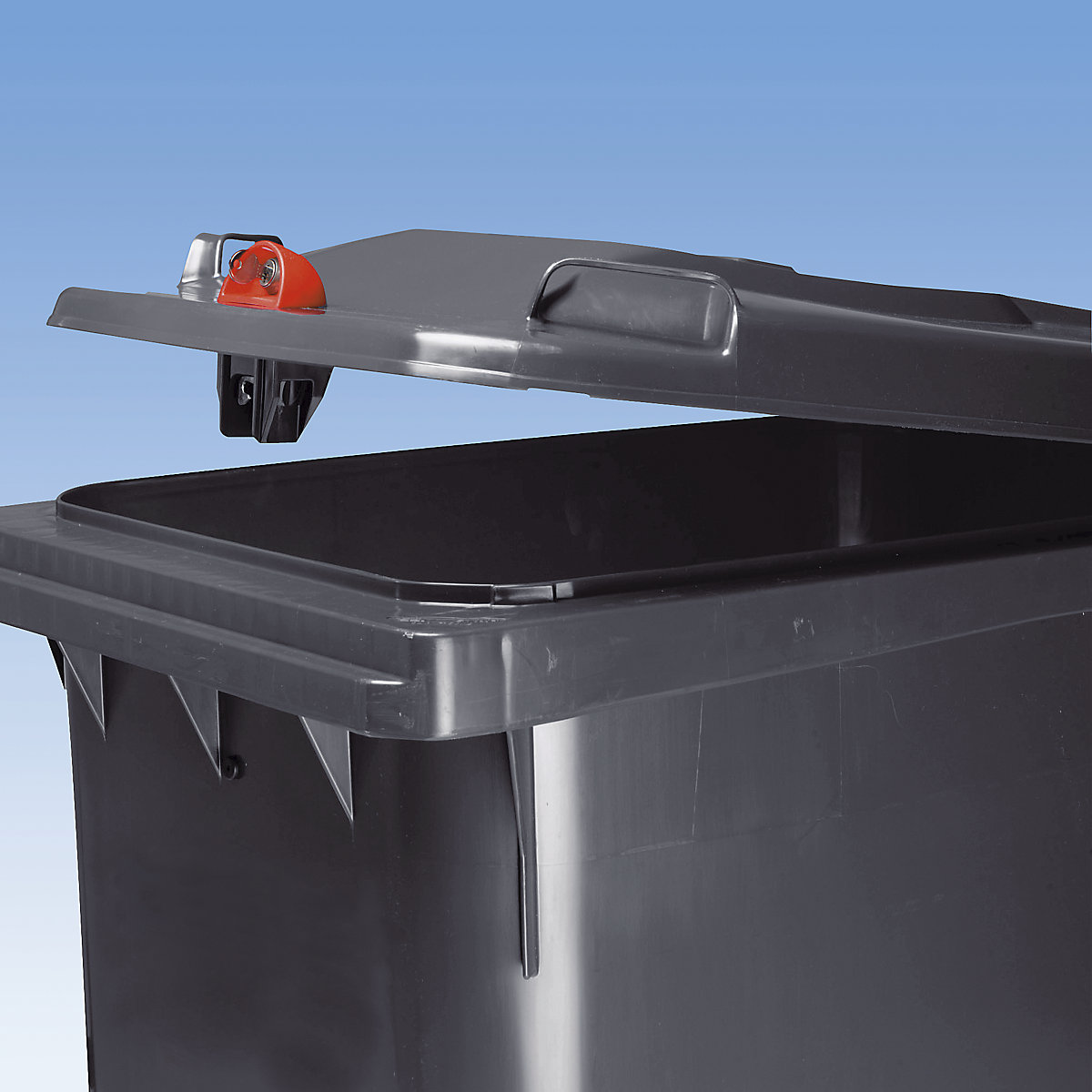 Waste bin with gravity lock: capacity 240 l, WxHxD 580 x 1100 x 740 mm ...
