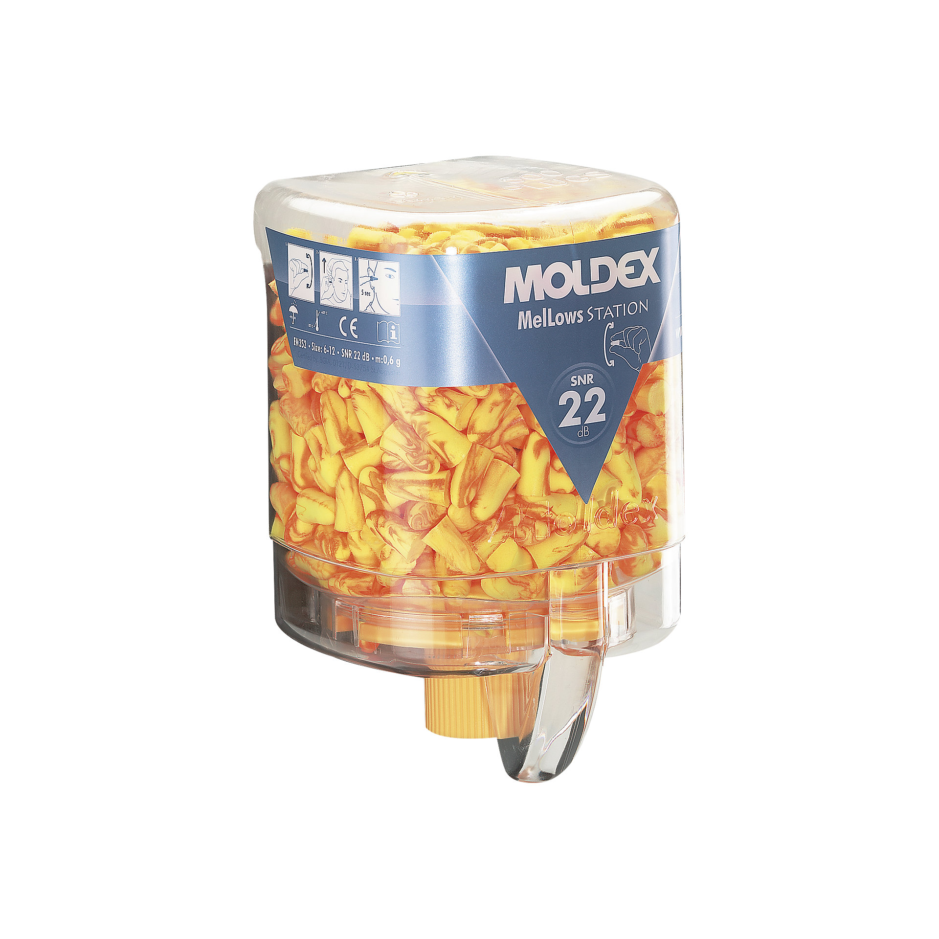 Ear plug station including ear plugs – MOLDEX: MelLows® yellow, SNR 22 ...