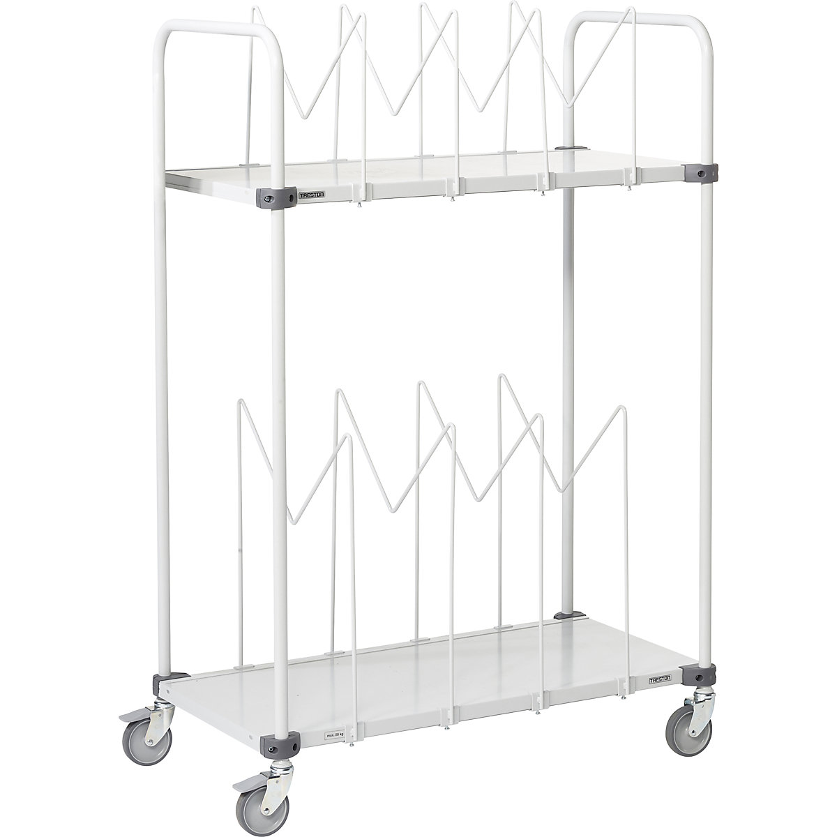 HCT410 cardboard box trolley – Treston: with 2 shelves and cardboard ...