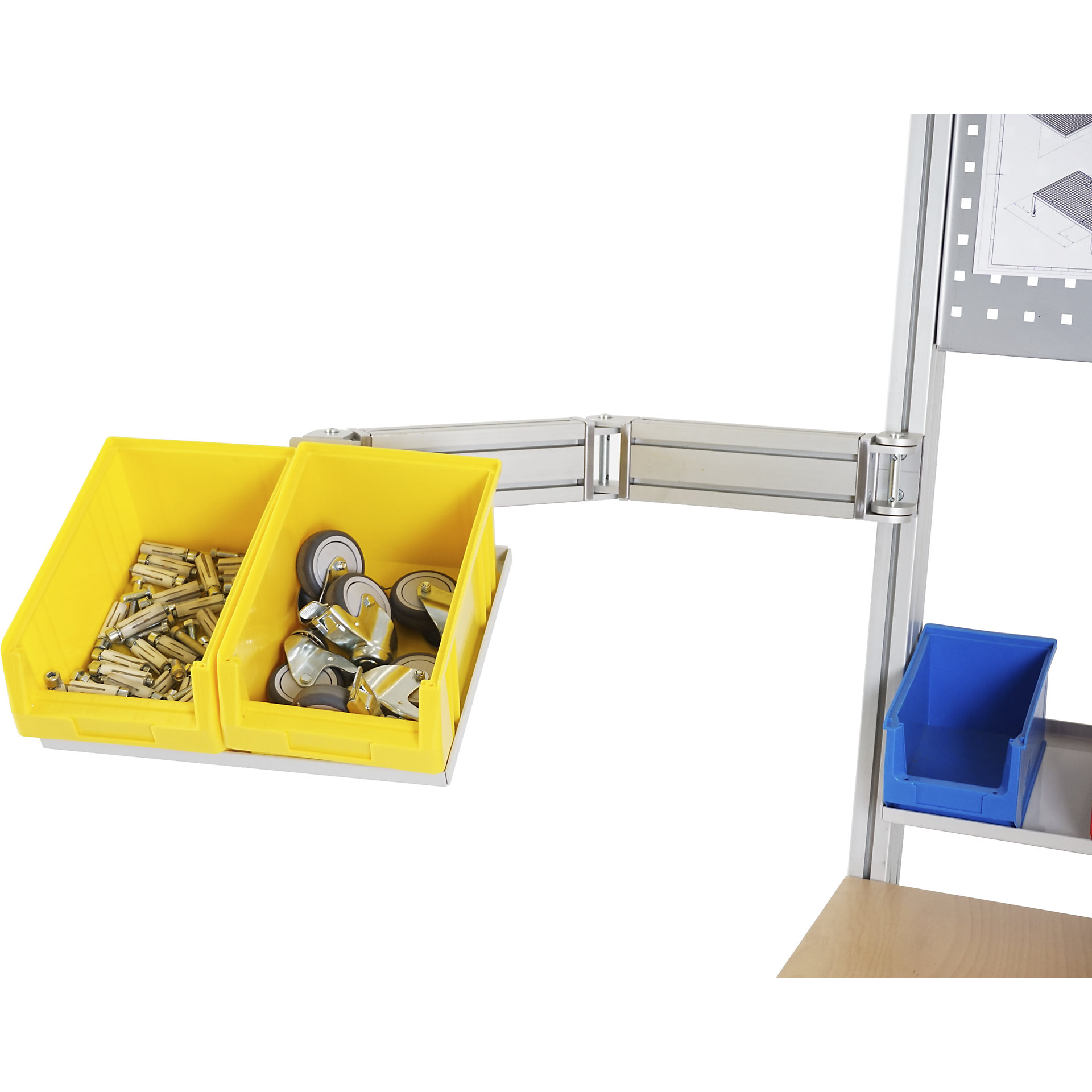 Swivel arm with shelf: 120° angle | kaiserkraft