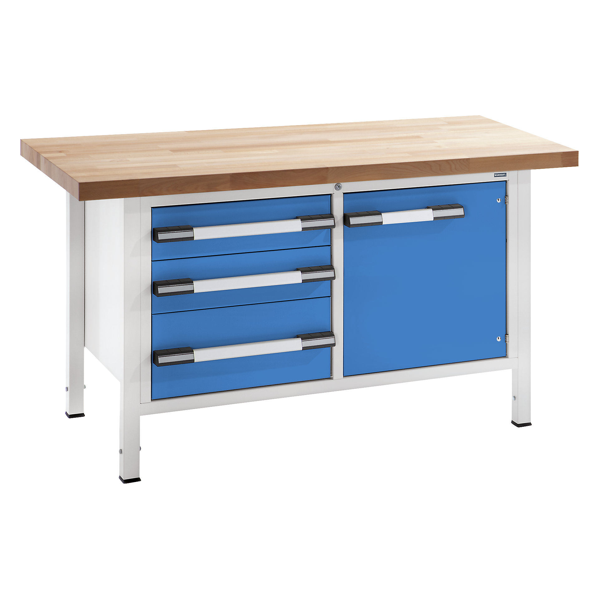 Height-adjustable workbench, frame construction – eurokraft pro: width ...
