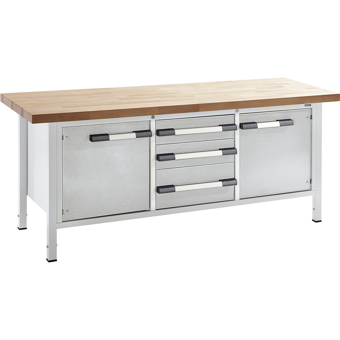 Height-adjustable workbench, frame construction – eurokraft pro: width ...