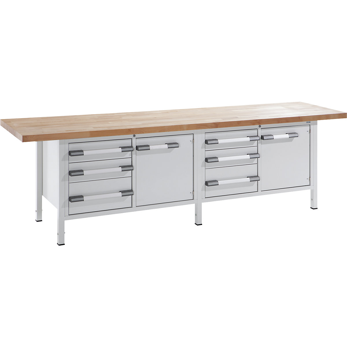 Height-adjustable workbench, frame construction – eurokraft pro: width ...