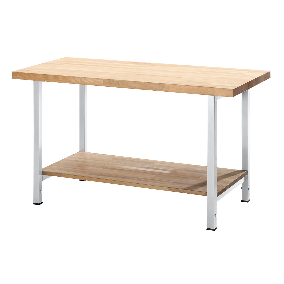 EUROKRAFTpro – Height-adjustable workbench, frame construction: 1 shelf ...