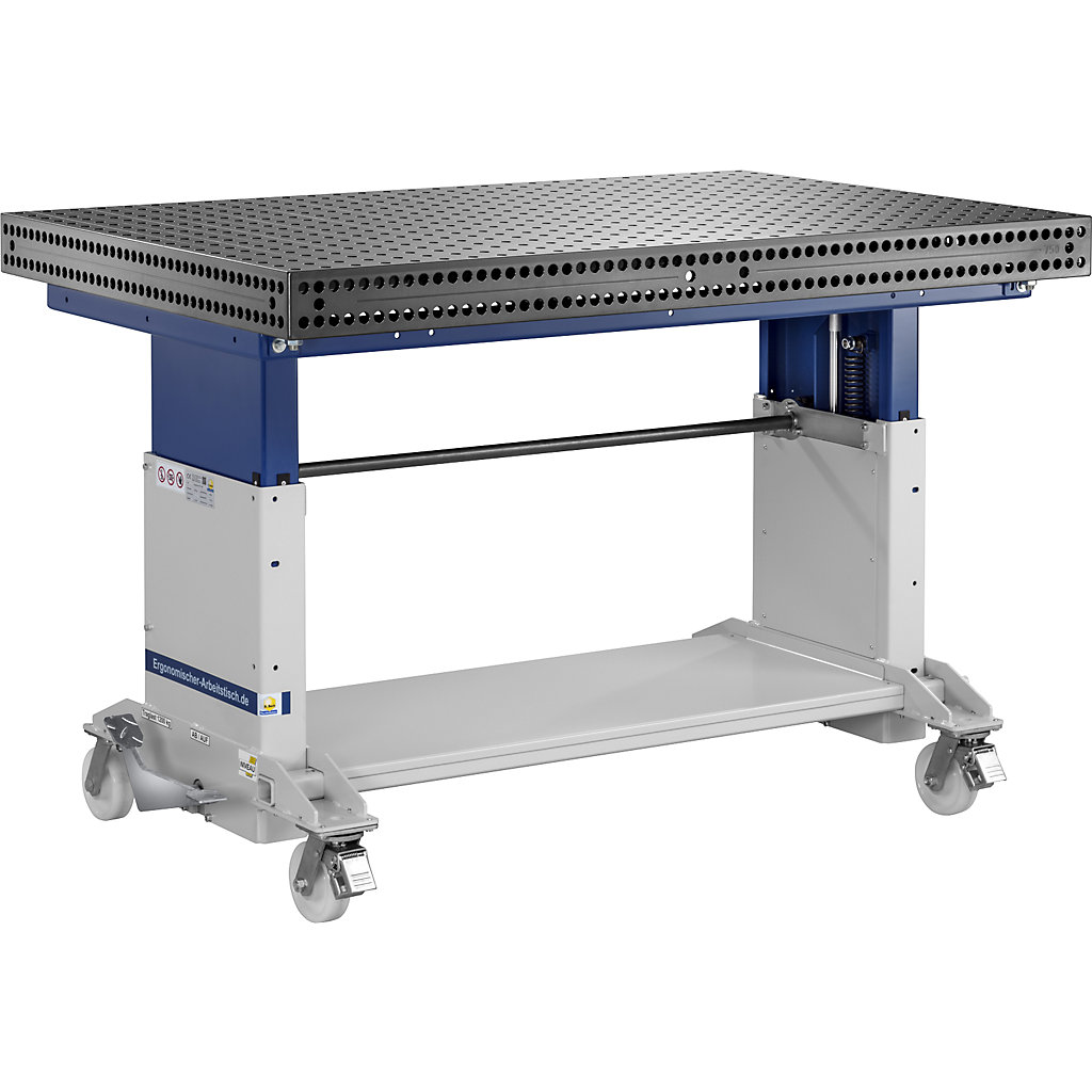 Welding table SUPPORTER, height adjustable: max. load 1200 kg | kaiserkraft