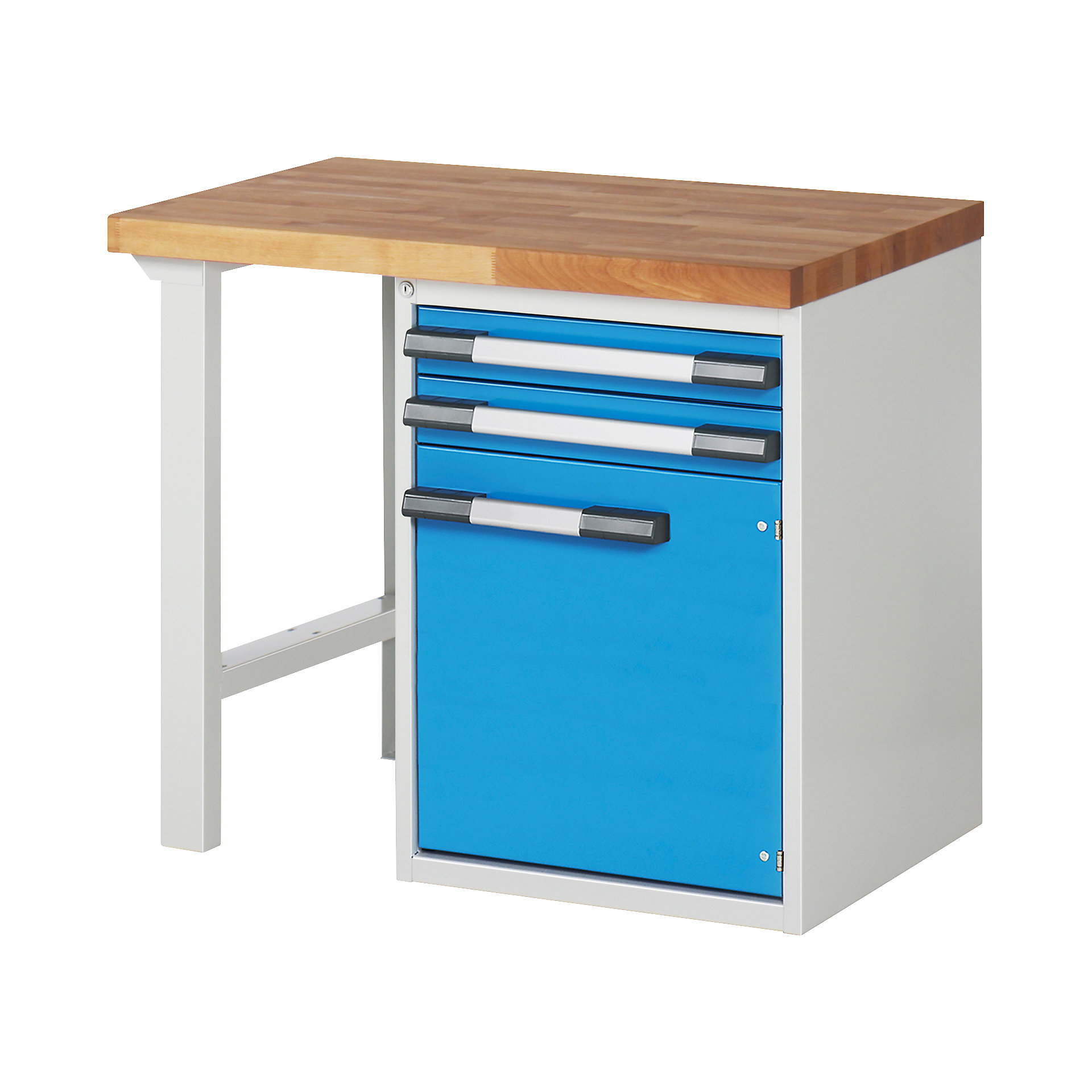 Workbench, Series 7000 modular system – eurokraft pro: 2 drawers, 1 ...