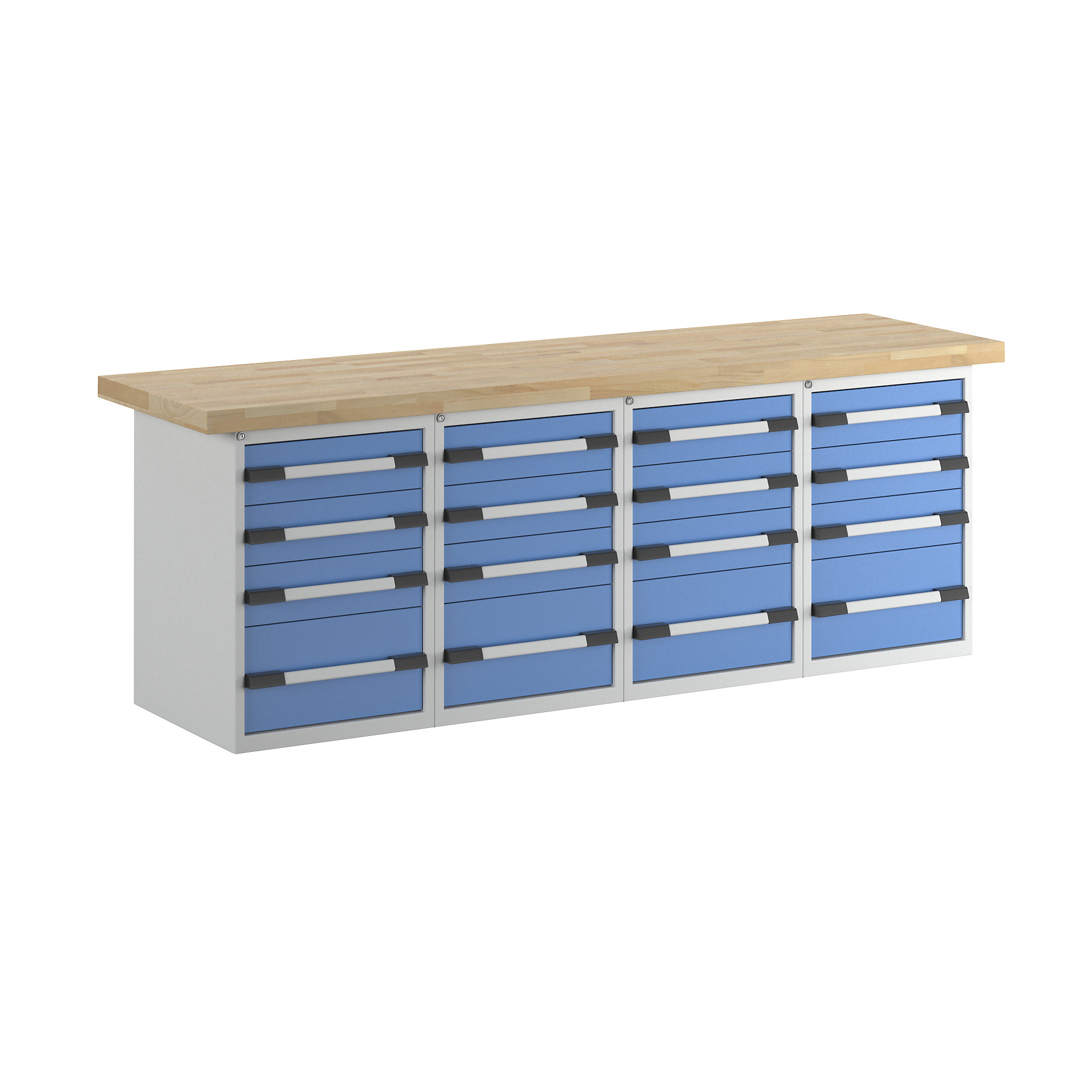 Workbench, Series 7000 modular system Serie 7000 – eurokraft pro: 16 drawers | kaiserkraft