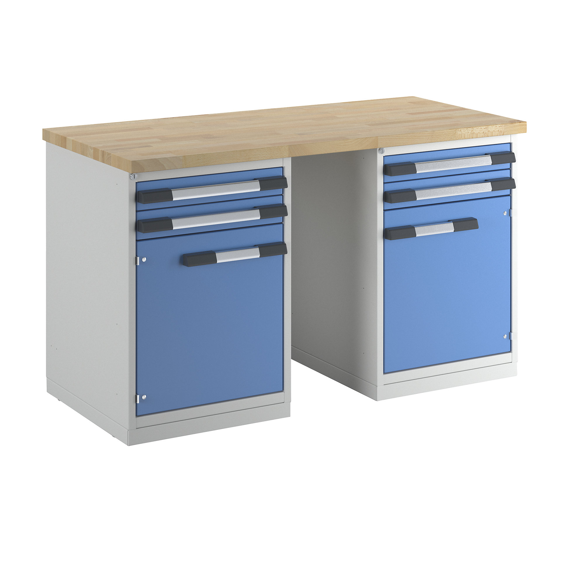 Workbench, Series 7000 modular system Serie 7000 – eurokraft pro: 4 drawers, 2 doors | kaiserkraft