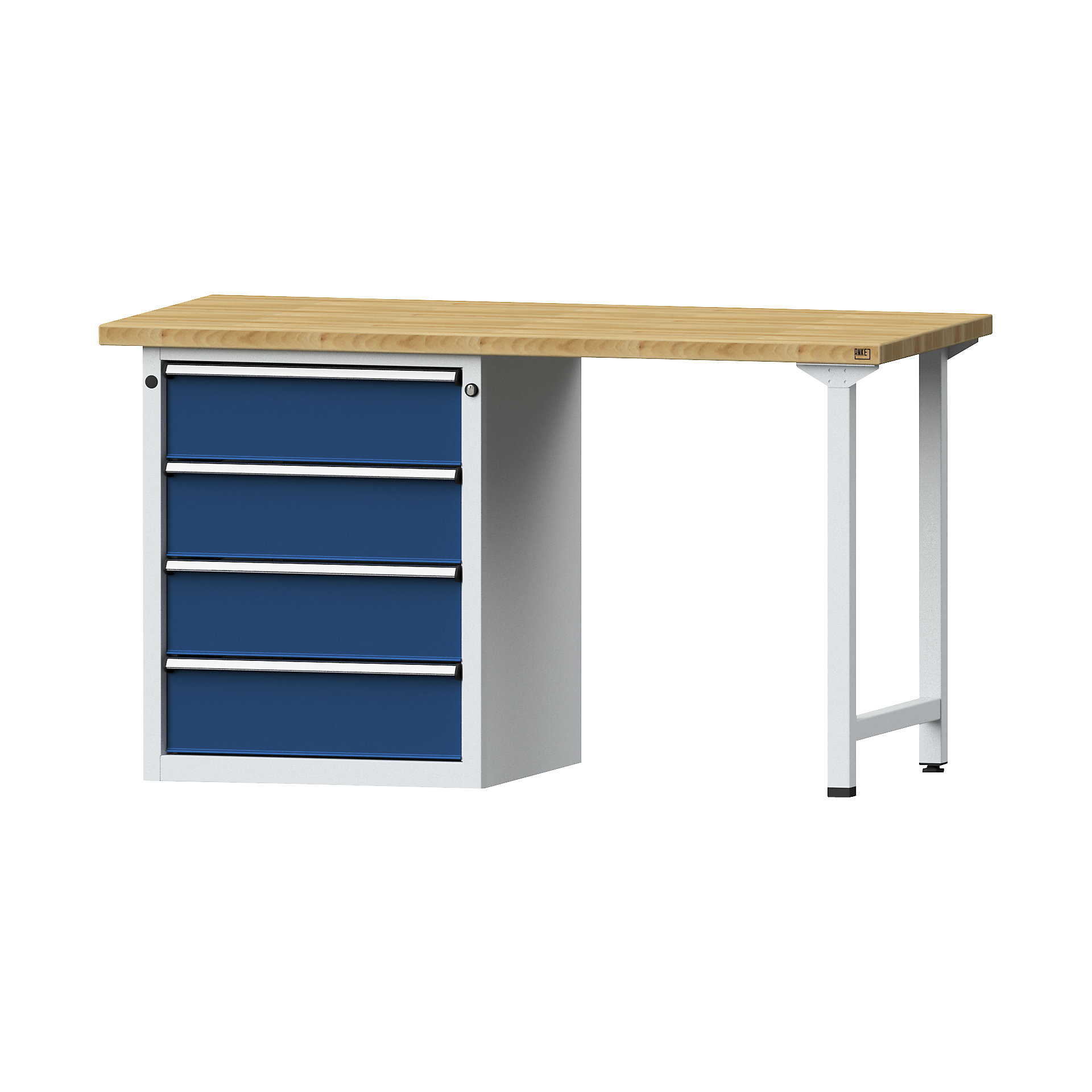 Workbench, Series V frame construction – ANKE: 4 drawers | kaiserkraft