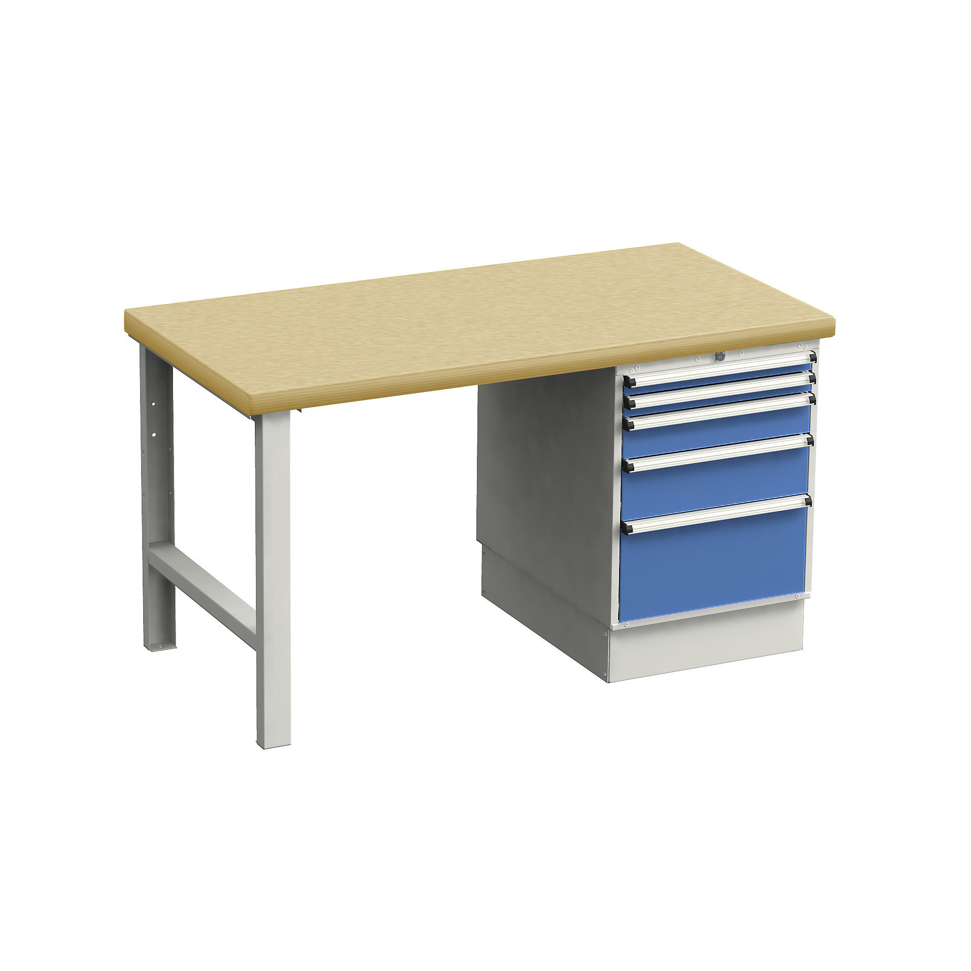Workbench, modular system – Treston: with drawer unit | kaiserkraft