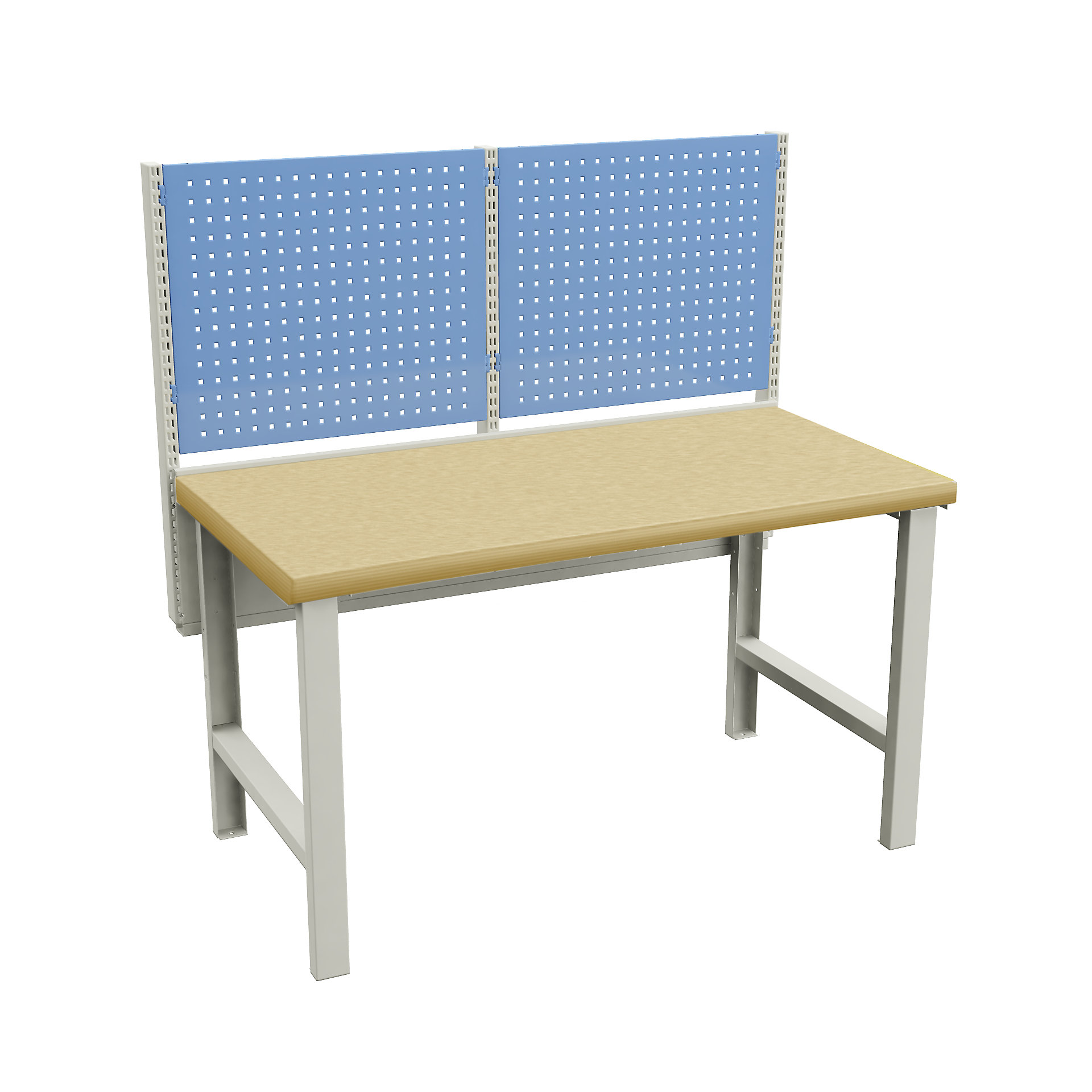 Workbench, modular system – Treston: with 2 perforated panels | kaiserkraft
