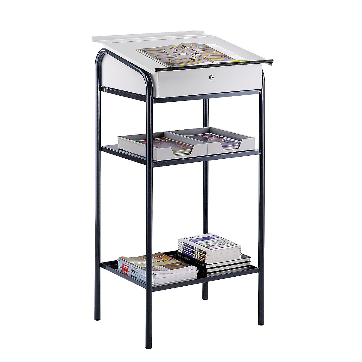 Workshop desk – eurokraft pro: with 2 shelves | kaiserkraft