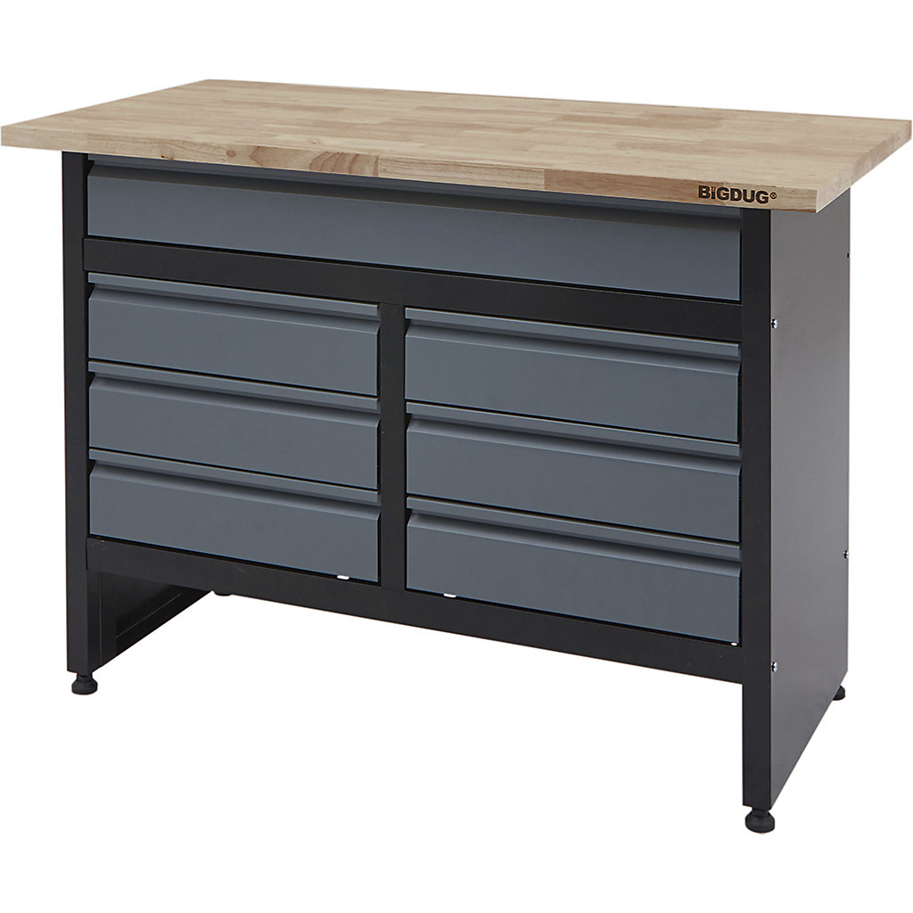 BiGDUG Garage Drawer Cabinet Workbench | 842h x 1200w x 600d mm | 300kg ...