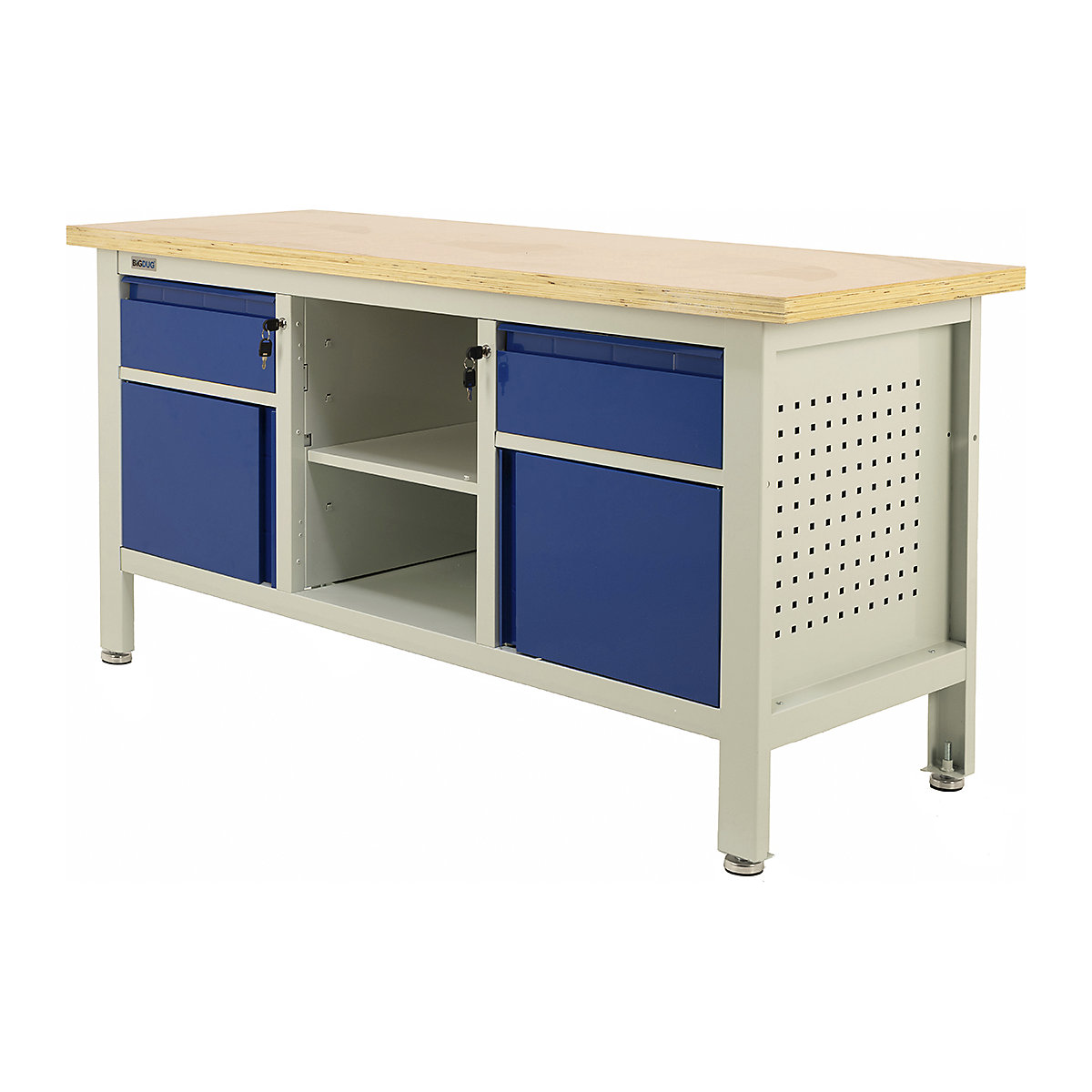 BiGDUG Storage Workbench | 865h x 1690w x 600d mm | 2 Cupboards, 2 ...