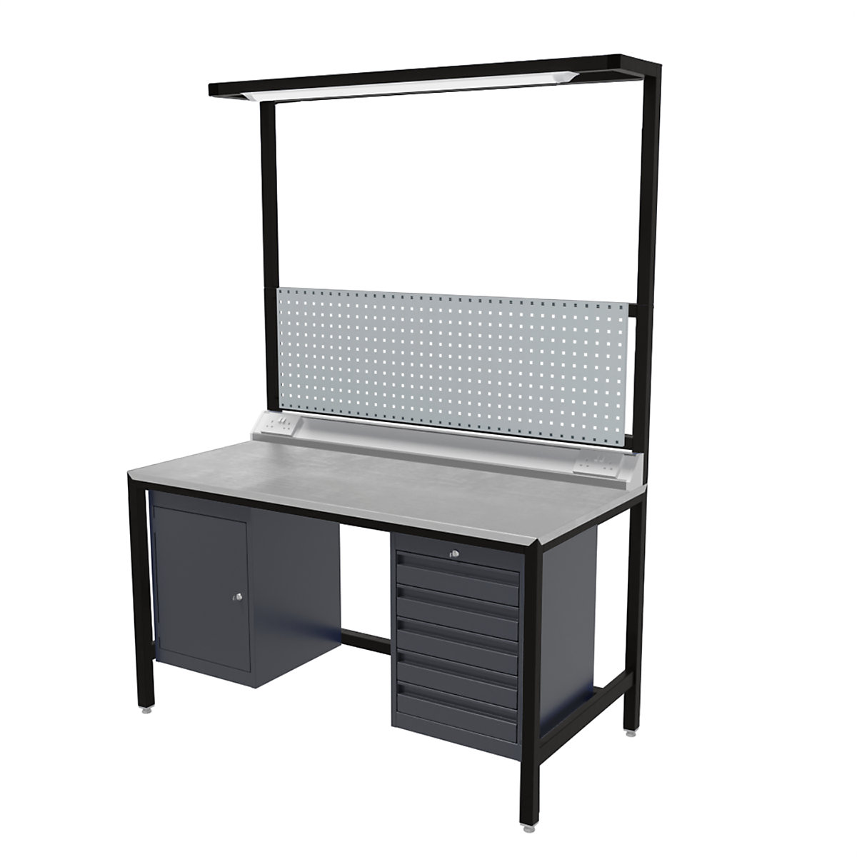 BiGDUG Fully Welded Workbench Kit | 840h x 2000w x 600d mm | Black ...