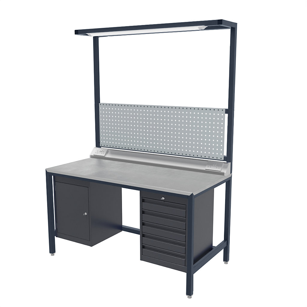 BiGDUG Fully Welded Workbench Kit | 840h x 1200w x 750d mm | Dark Grey ...