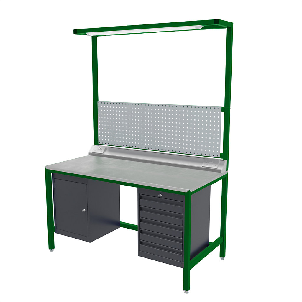 BiGDUG Fully Welded Workbench Kit | 840h x 1200w x 750d mm | Green ...