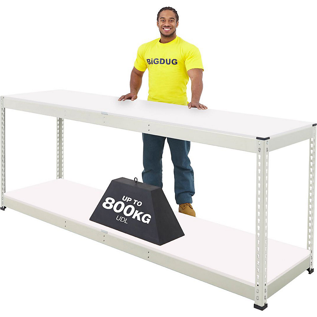 BiG800 Heavy Duty Workbench | Melamine Worktop | 915h x 1525w x 760d mm ...