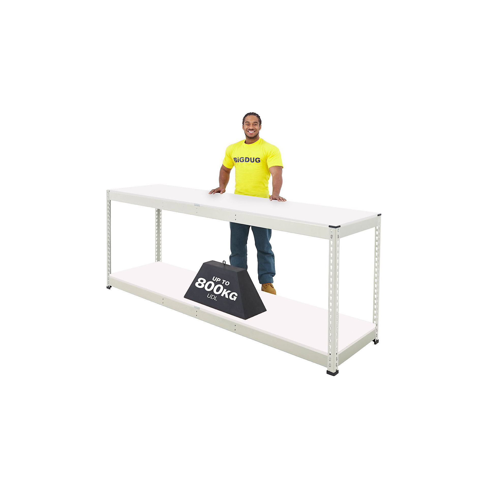 BiG800 Heavy Duty Workbench | Melamine Worktop | 915h x 1525w x 760d mm ...