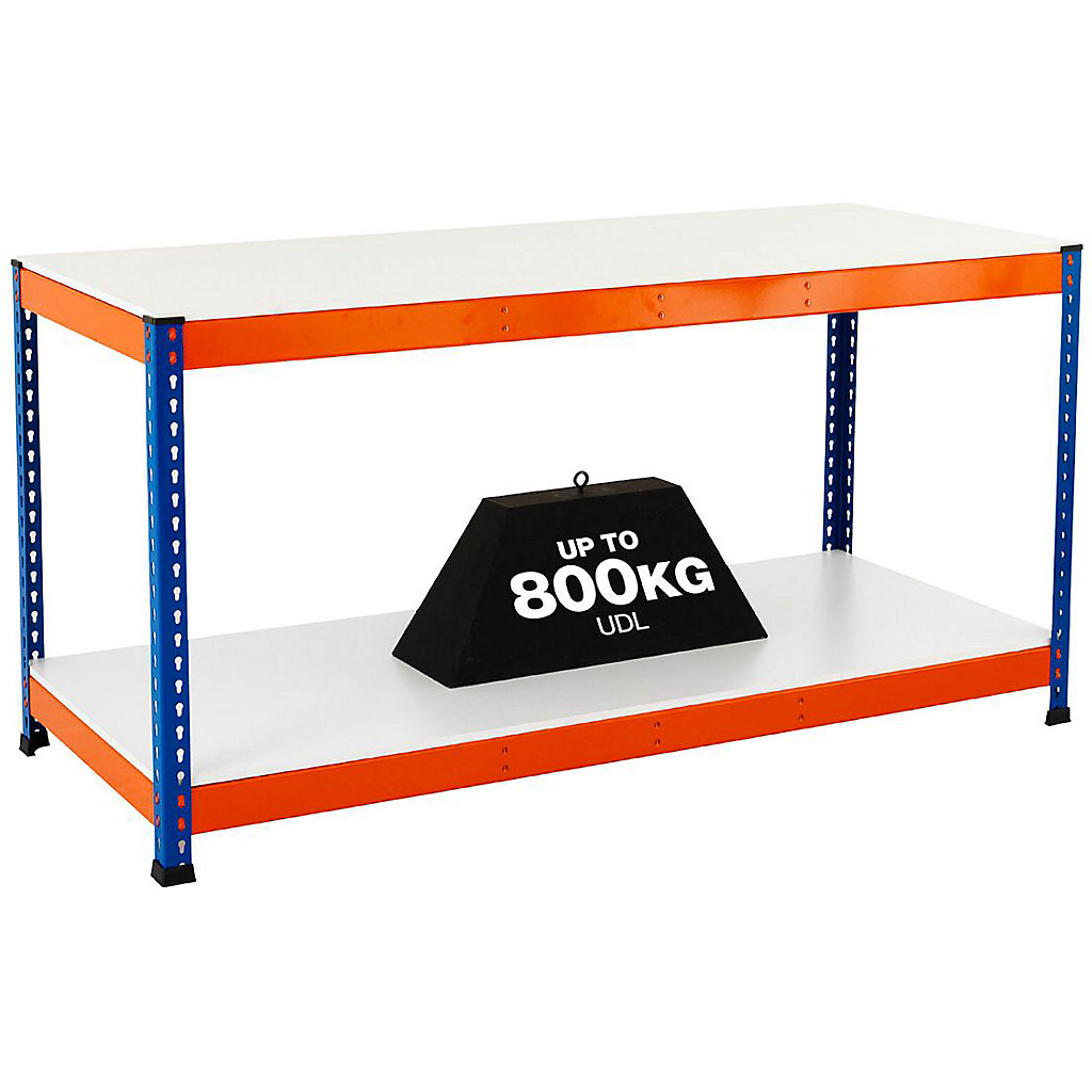 BiG800 Heavy Duty Workbench | Melamine Worktop | 915h x 1525w x 760d mm ...