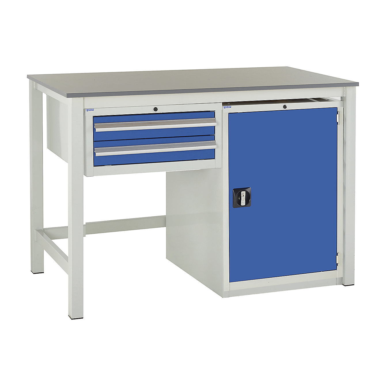 Euroslide Heavy Duty Workbench Kit 1 | 920h x 1200w x 750d mm | Laminate Worktop | 2 Drawers ...