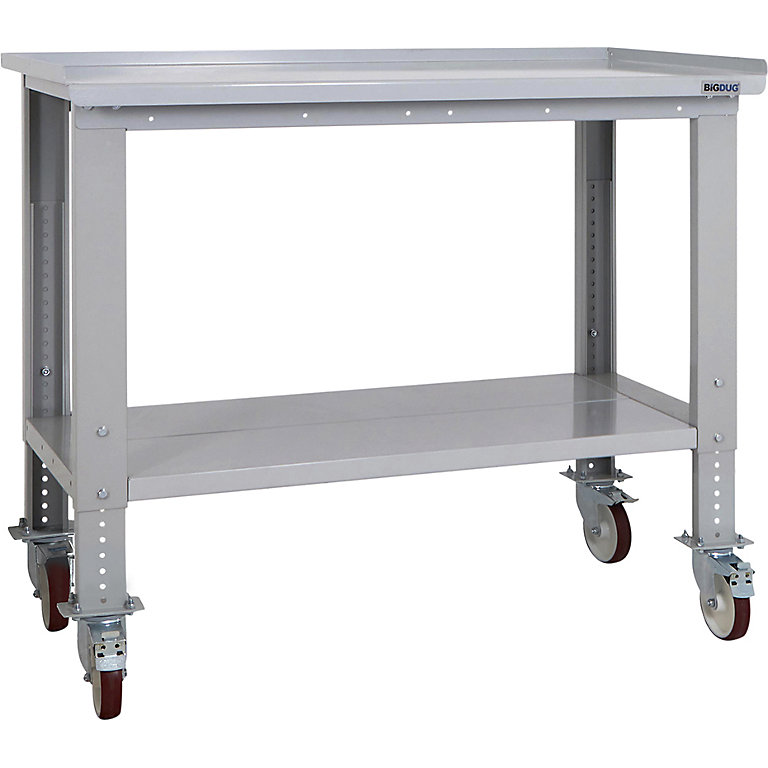 BiGDUG Heavy Duty Height Adjustable Mobile Workbench | 860-1280h x ...