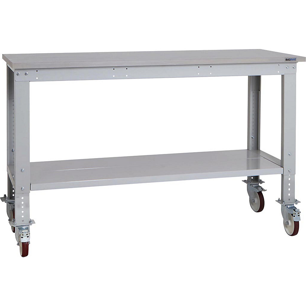 Heavy Duty Height Adjustable Mobile Workbenches | BiGDUG