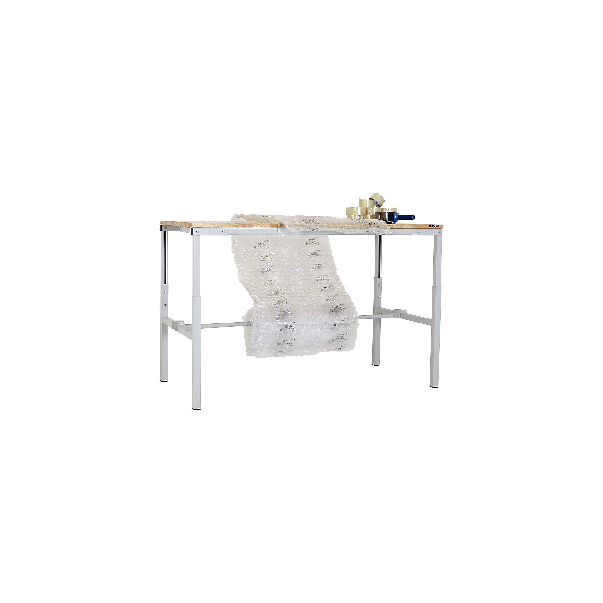BiGDUG Height Adjustable Packing Bench | 1 Roll Holder