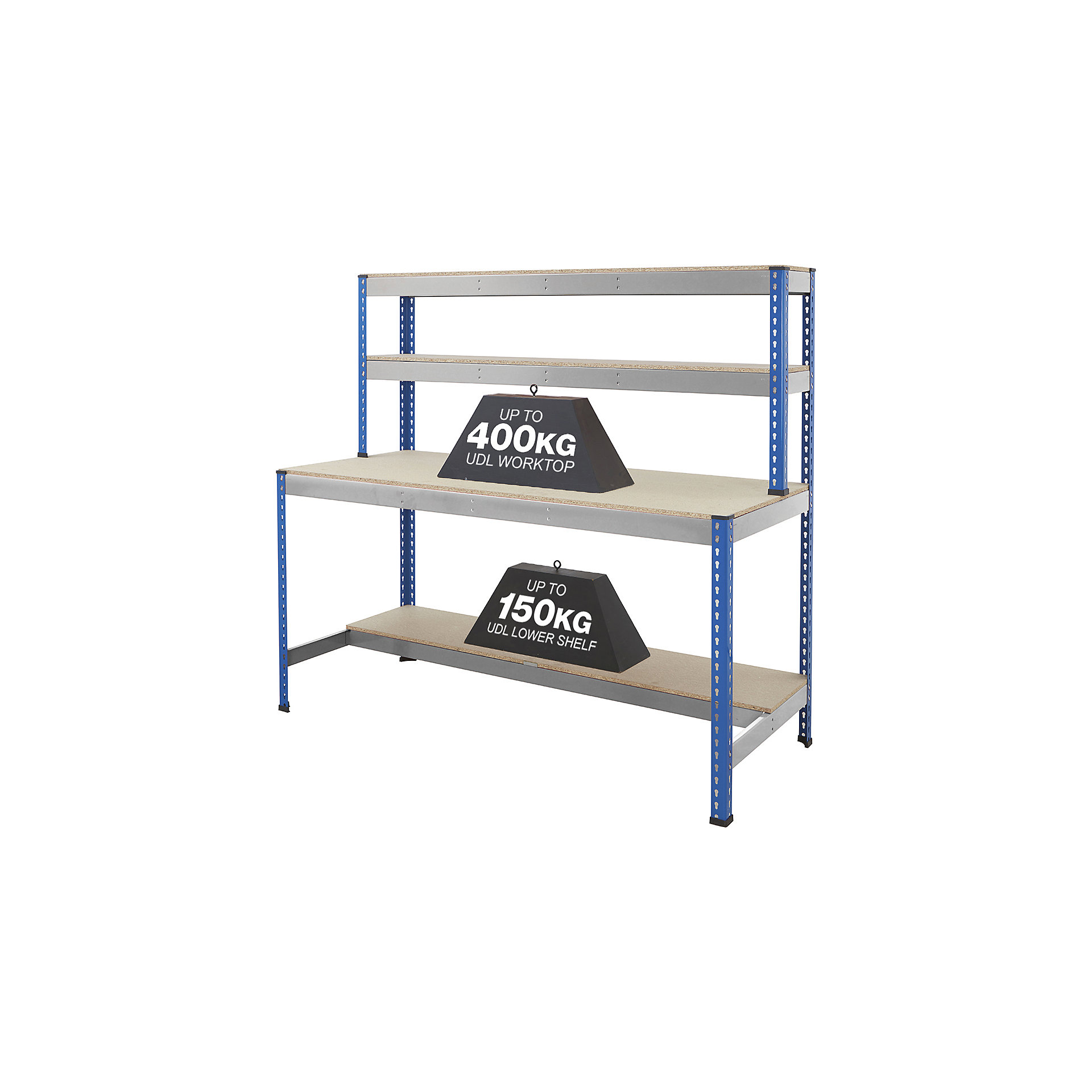 BiG400 Workstation | Chipboard Worktop | 1677h x 1525w x 760d mm | T ...