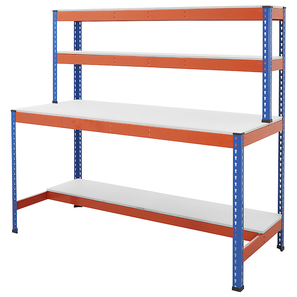 BiG400 Workstation | Melamine Worktop | 1677h x 1525w x 760d mm | Half ...