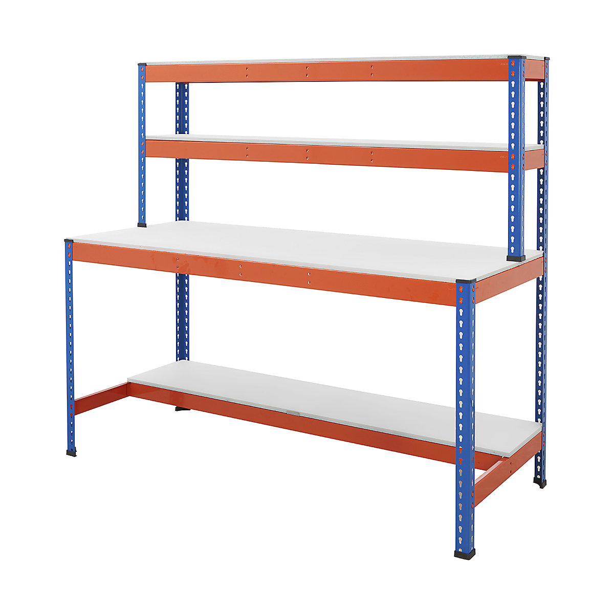 BiG400 Workstation | Melamine Worktop | 1677h x 1830w x 915d mm | Half Depth Lower Shelf | 2 Top ...