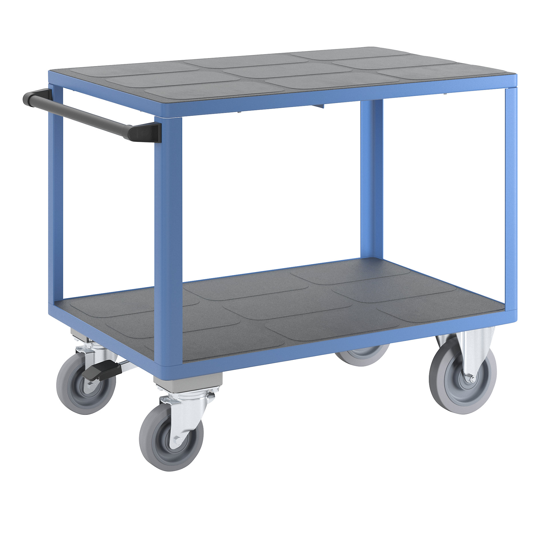 Assembly trolley, max. load 500 kg – eurokraft pro: 2 shelves, with ...
