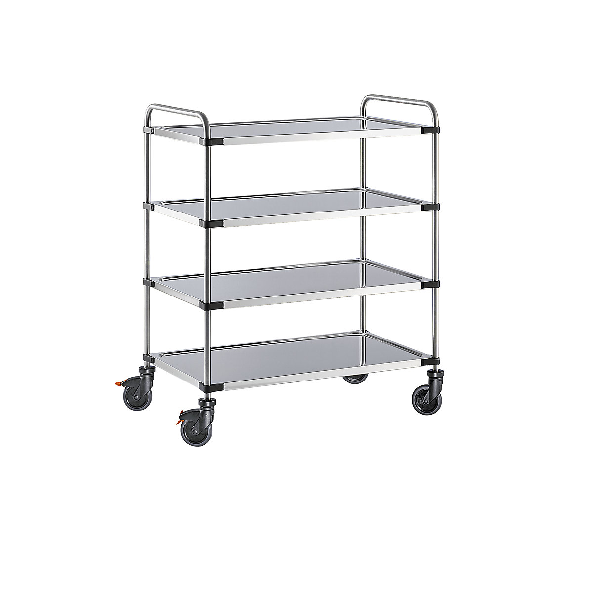 Stainless steel table trolley: with 4 shelves | kaiserkraft