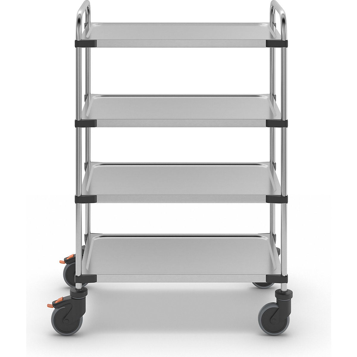 Stainless steel table trolley: with 4 shelves | kaiserkraft