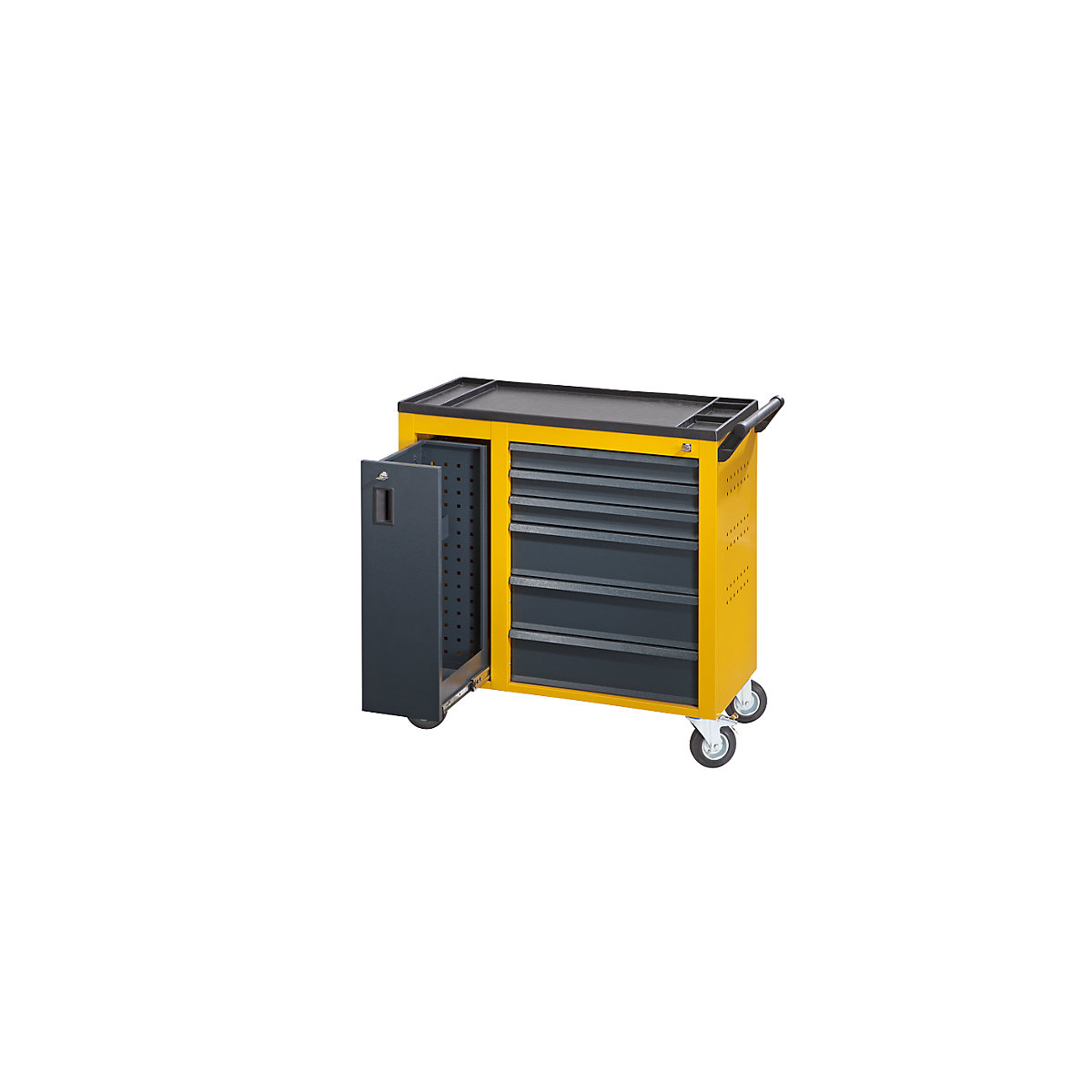 JUMBO workshop trolley – eurokraft pro: with vertical drawers and 6 ...