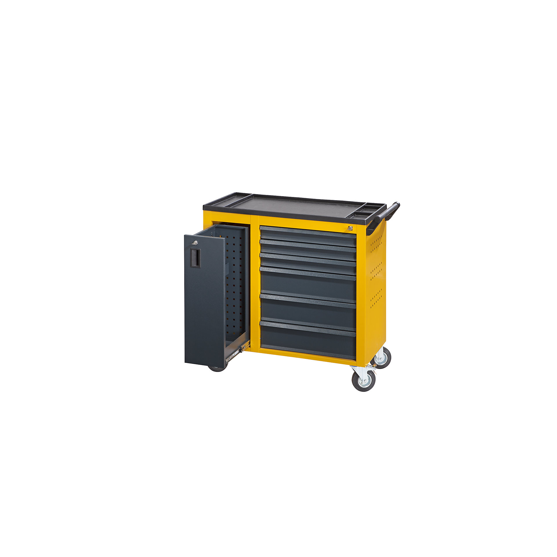 JUMBO workshop trolley – eurokraft pro: with vertical drawers and 6 ...
